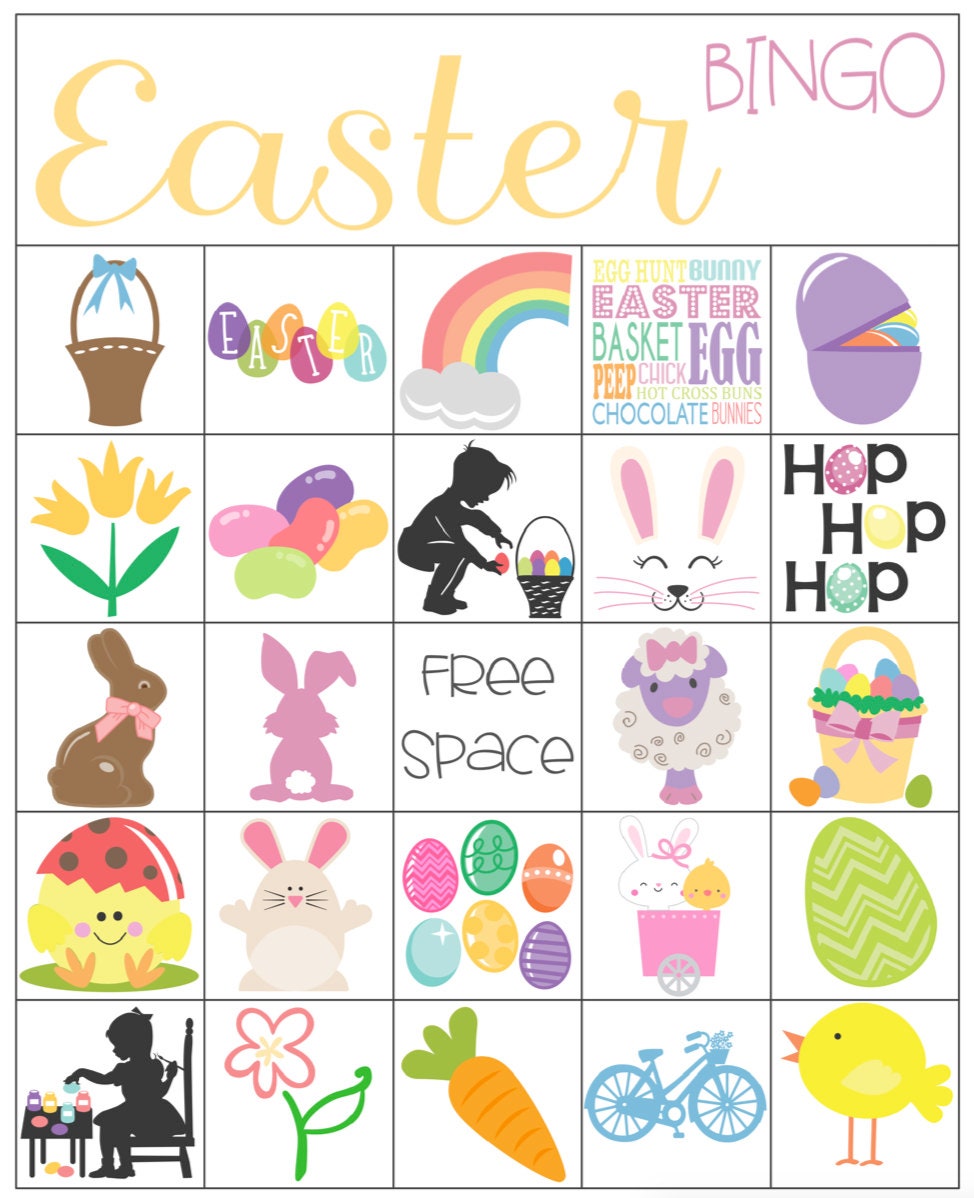 Easter Bingo, Classroom Games, Bingo Game for Kids, Instant Download ...