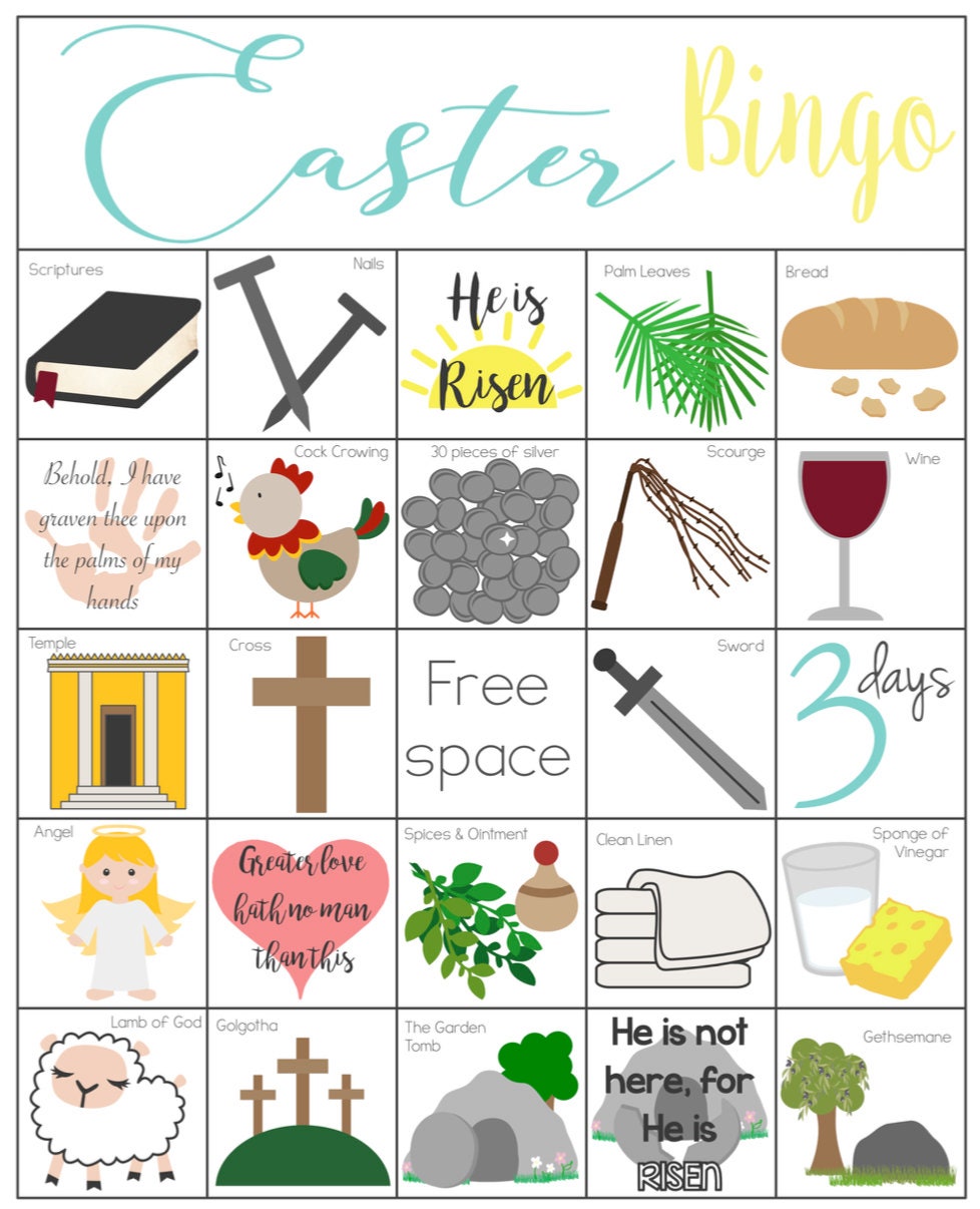 Religious Easter Bingo, Jesus Christ Easter, Church Easter Games ...