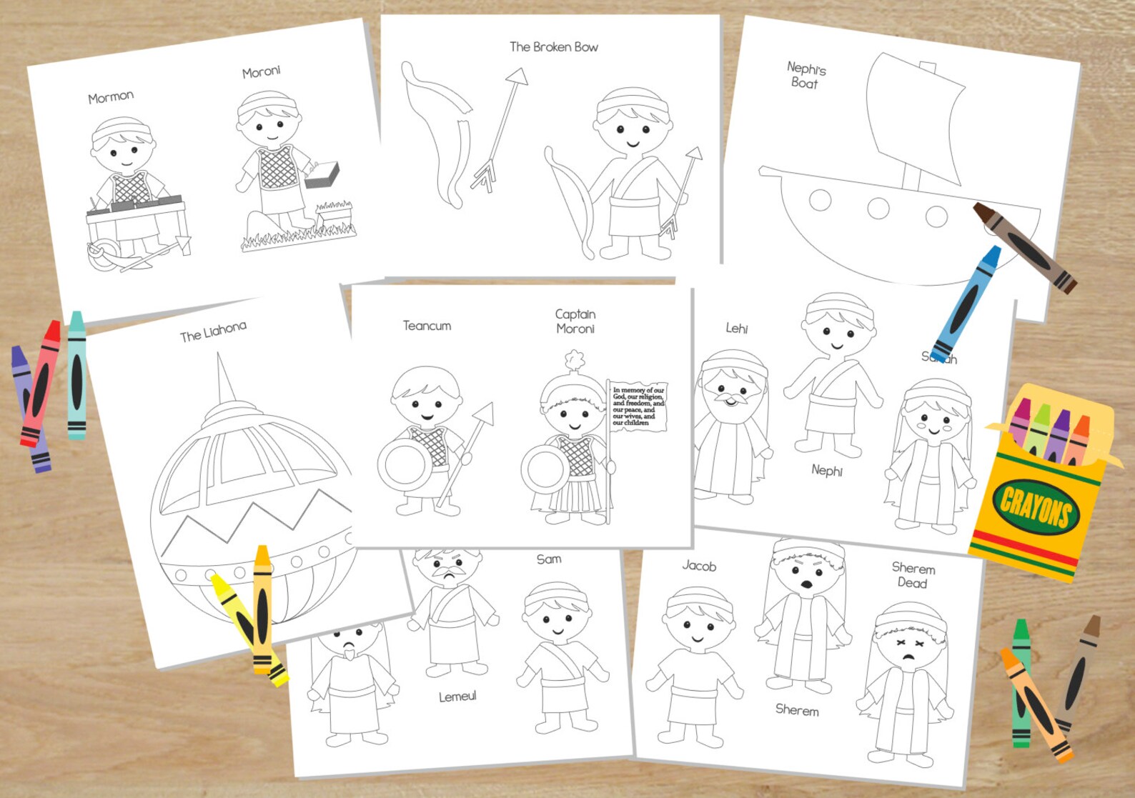 Book of Mormon Coloring Pages Primary coloring pages Instant | Etsy