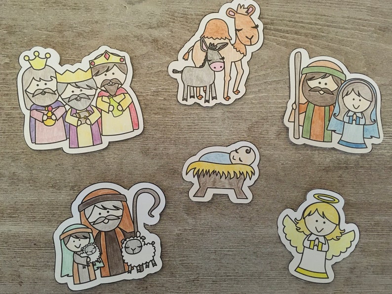 Nativity Coloring Page, Nativity Cutout, Jesus Printout, Nativity ...
