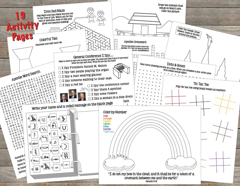General Conference Activity Book Activity Pages LDS - Etsy