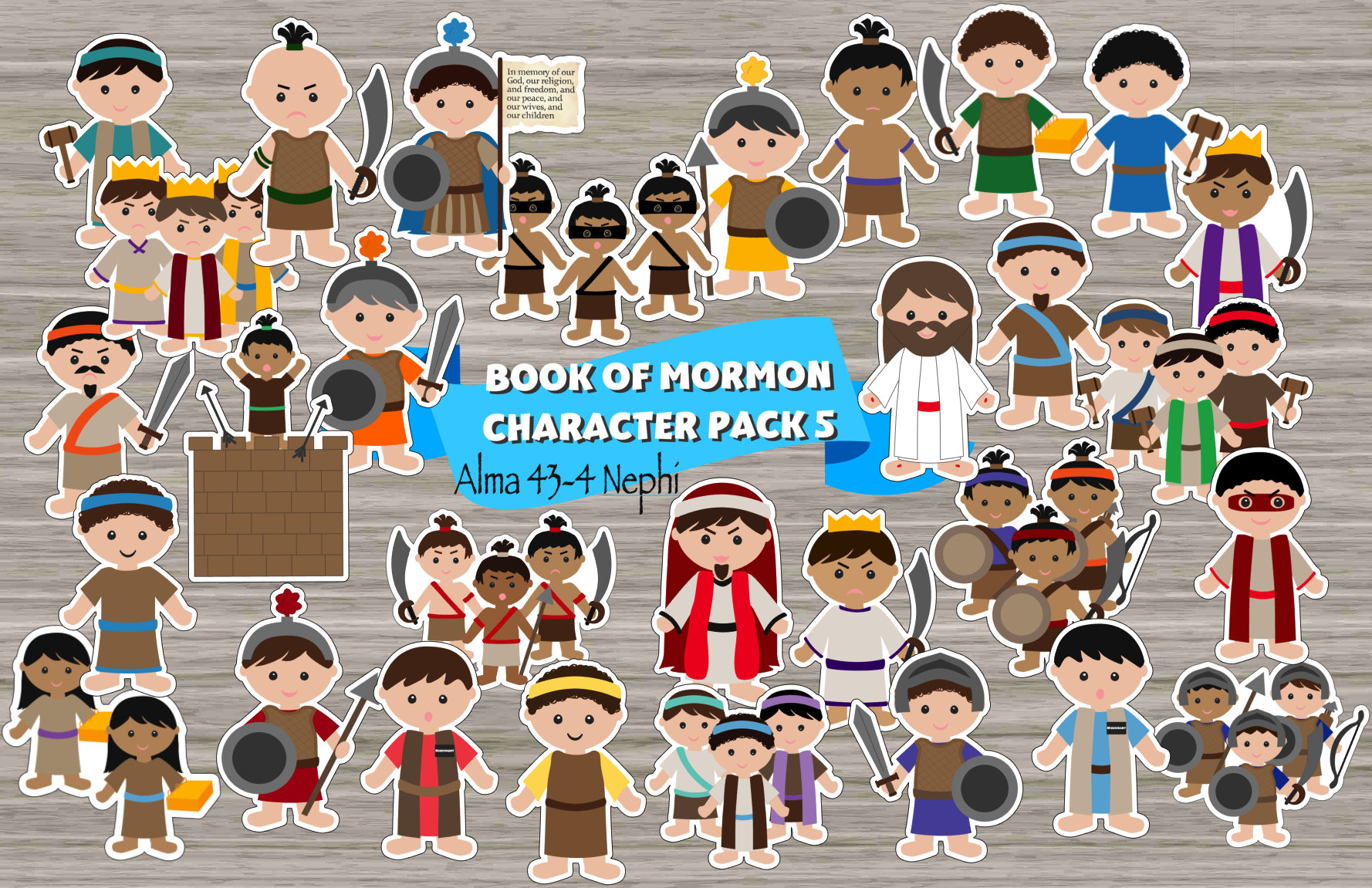 Book of Mormon Character Pack 5, Book of Alma, 3 Nephi, Jesus Christ ...
