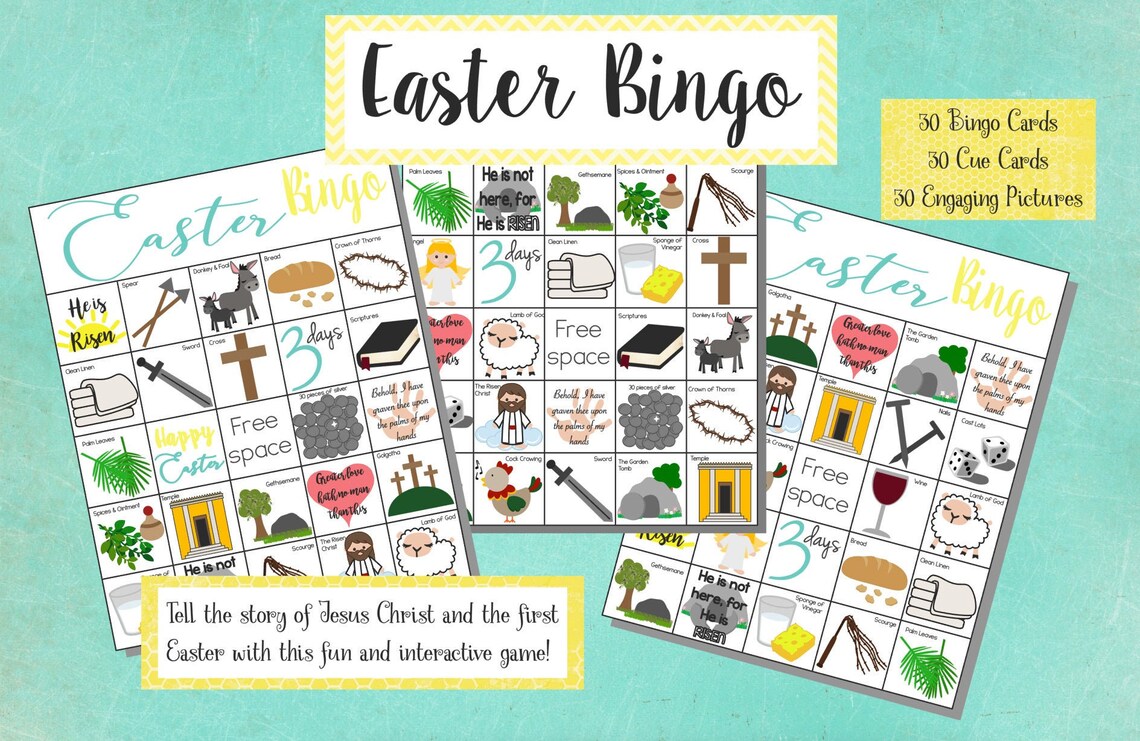 Religious Easter Bingo, Jesus Christ Easter, Church Easter Games ...