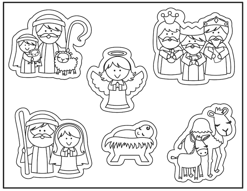 Nativity Coloring Page, Nativity Cutout, Jesus Printout, Nativity ...