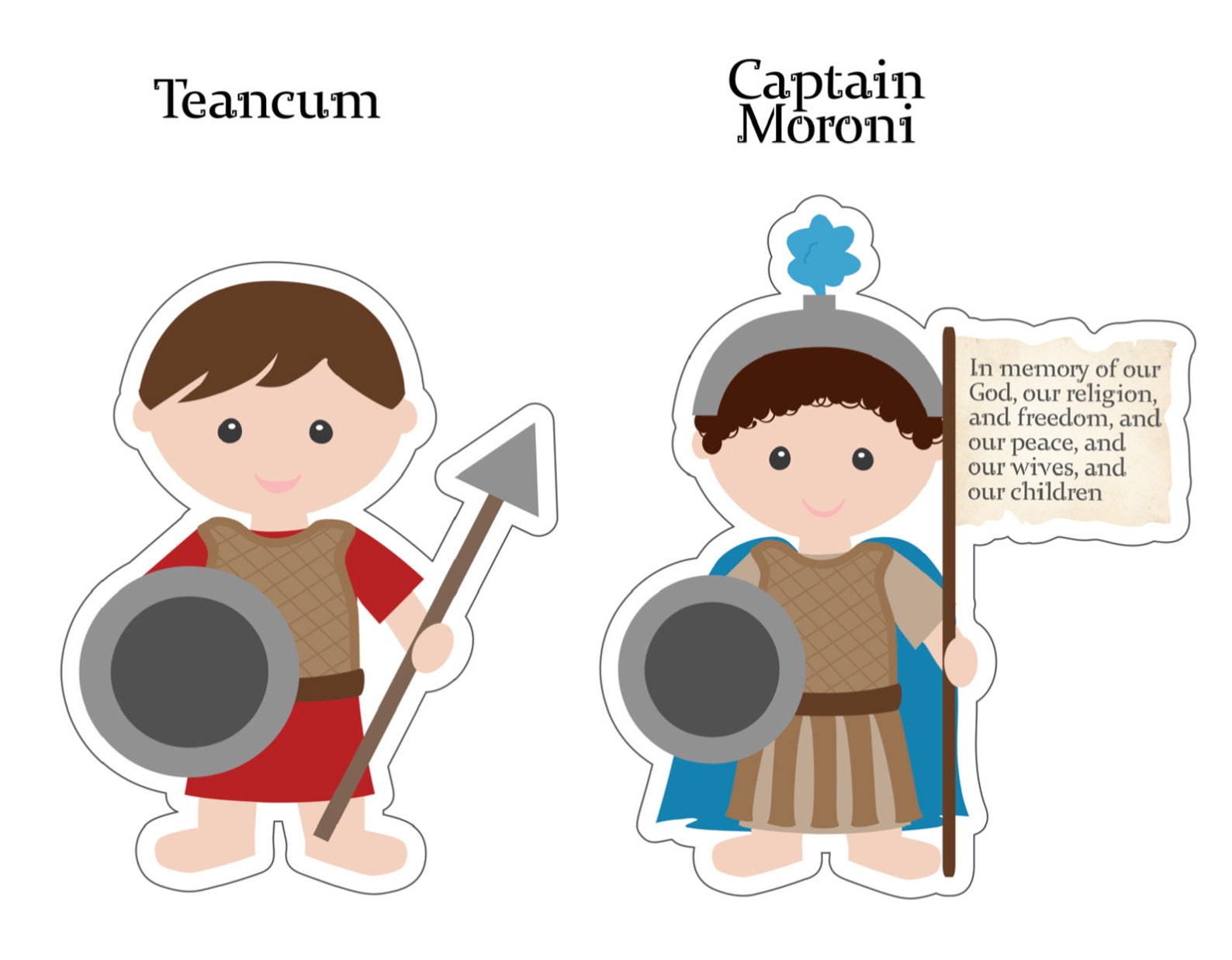 Book of Mormon Characters: 37 Colorful Cutouts (instant-download ...