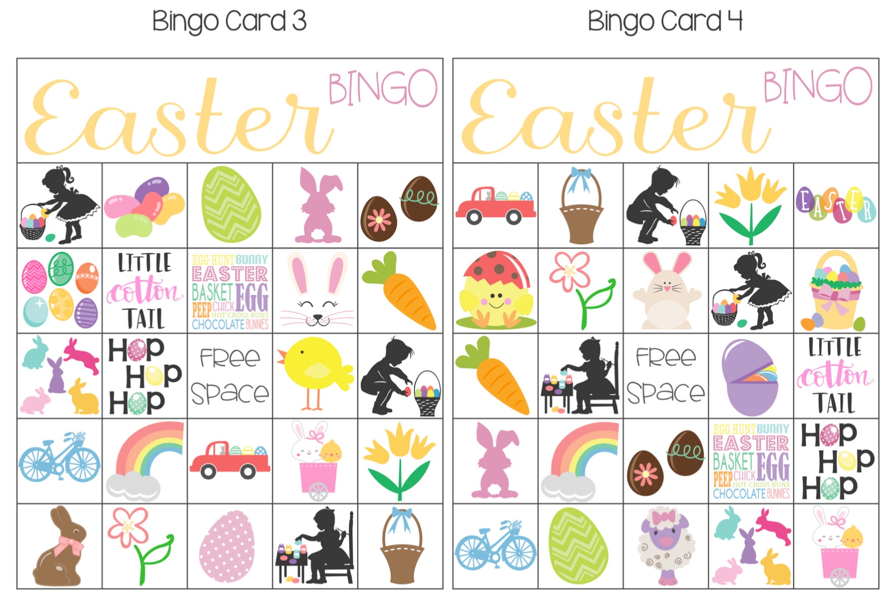 Easter Bingo, Classroom Games, Bingo Game for Kids, Instant Download ...