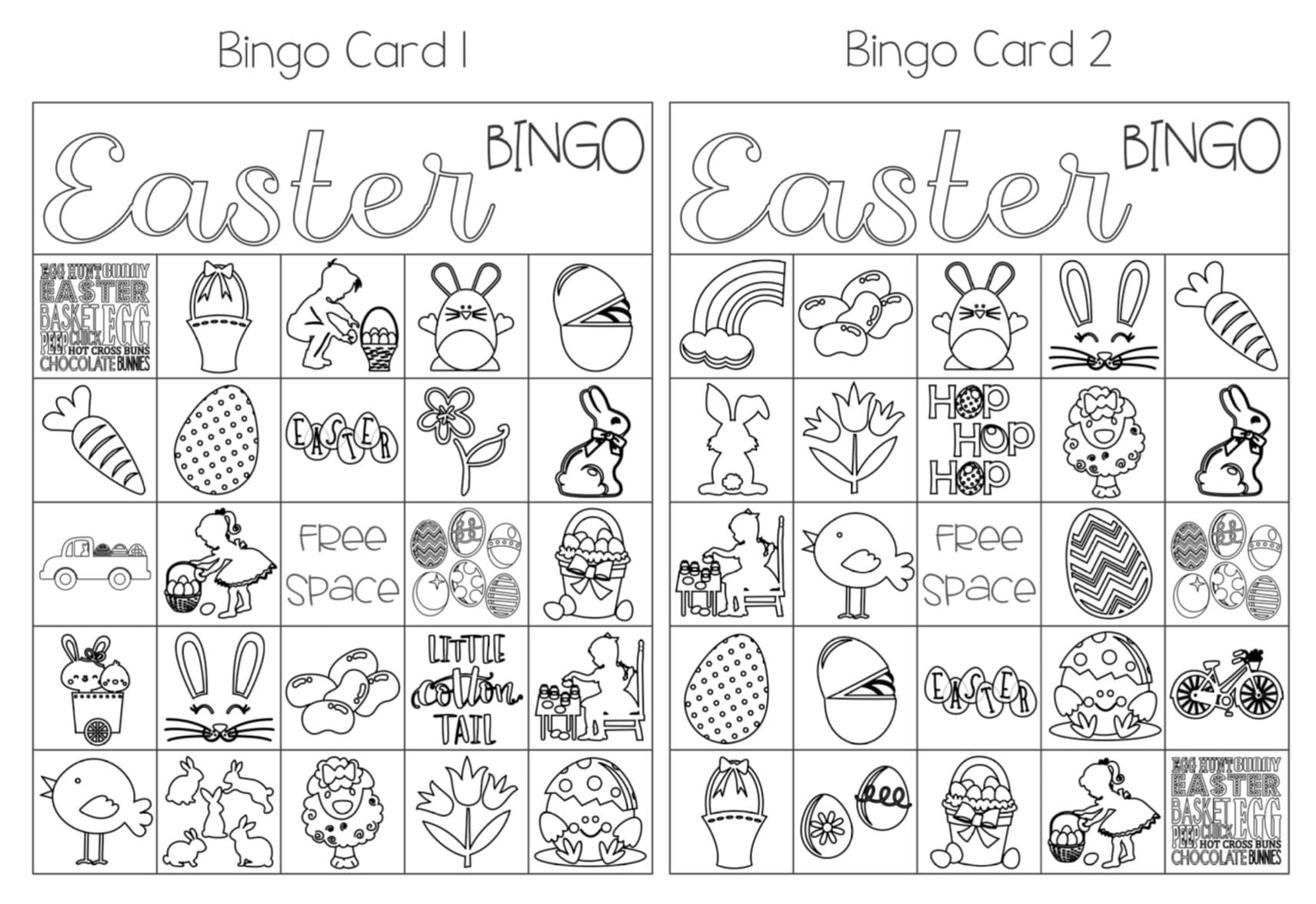 Easter Bingo, Classroom Games, Bingo Game for Kids, Instant Download ...