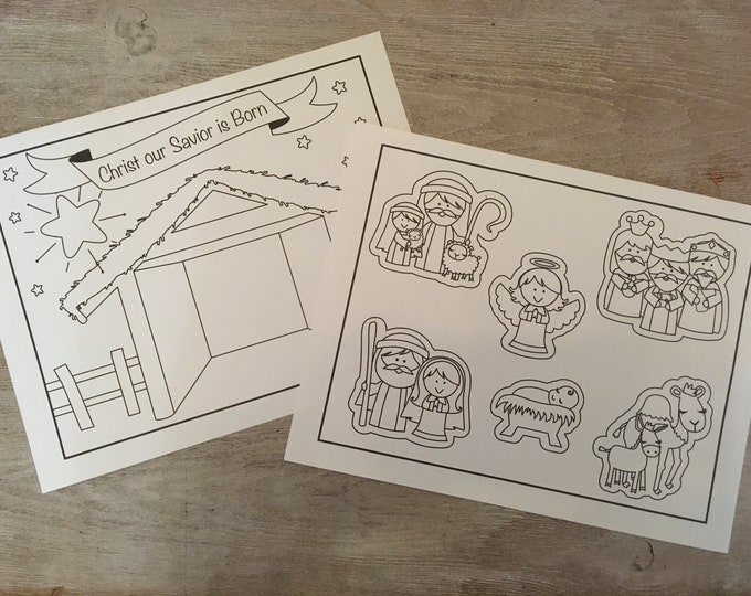 Nativity Coloring Page, Nativity Cutout, Jesus Printout, Nativity ...