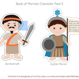 Book of Mormon Character Packs: Lesson Activities (digital PDF) - Etsy