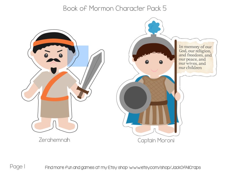 Book of Mormon Character Packs: Lesson Activities (digital PDF) - Etsy