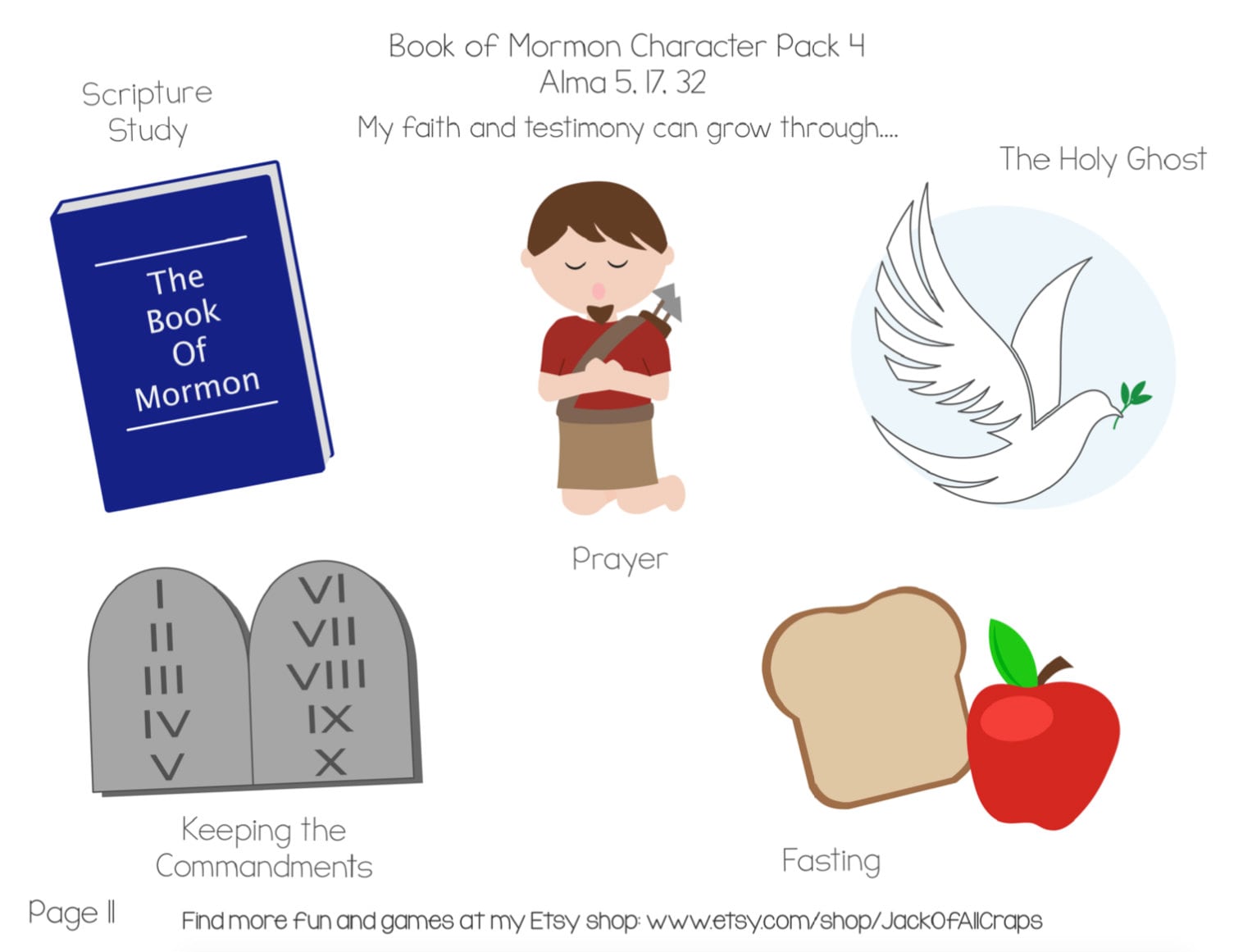 Book of Mormon Character Packs: Lesson Activities (digital PDF) - Etsy