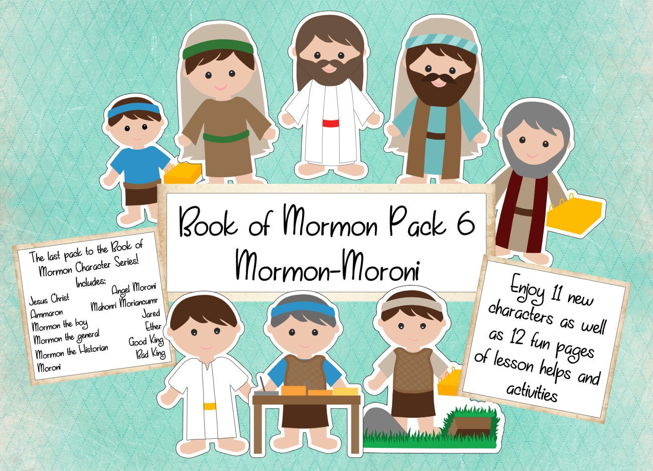 Book of Mormon Character Cutouts: Ether & Moroni, Jesus Christ (instant ...