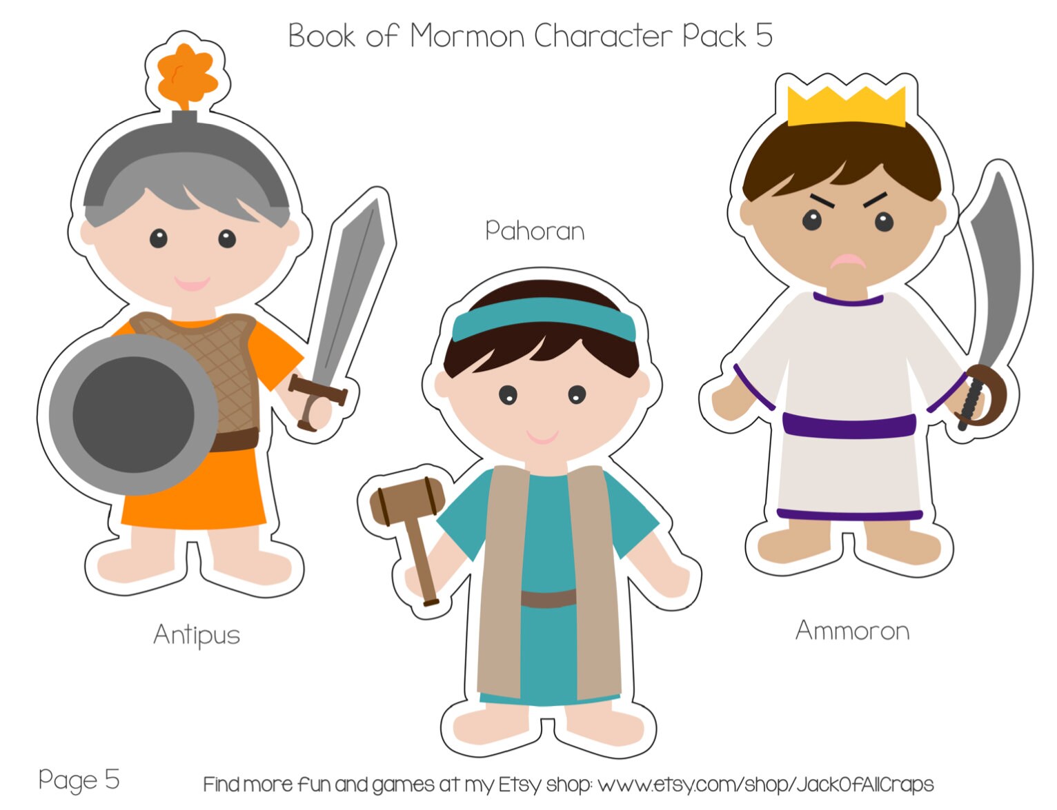 Book of Mormon Character Pack 5, Book of Alma, 3 Nephi, Jesus Christ ...