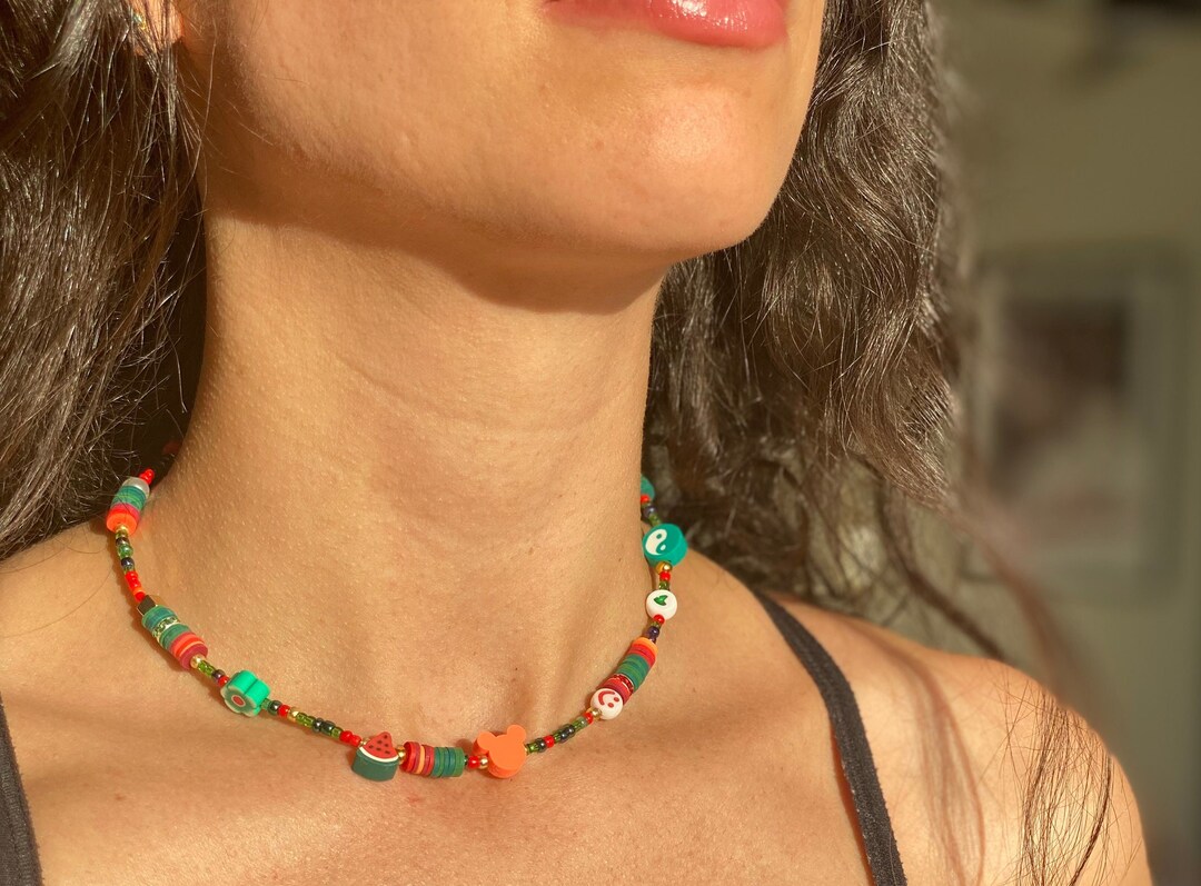 Green Beaded Choker, Merida Beaded Necklace, Disney Brave Beaded Choker ...