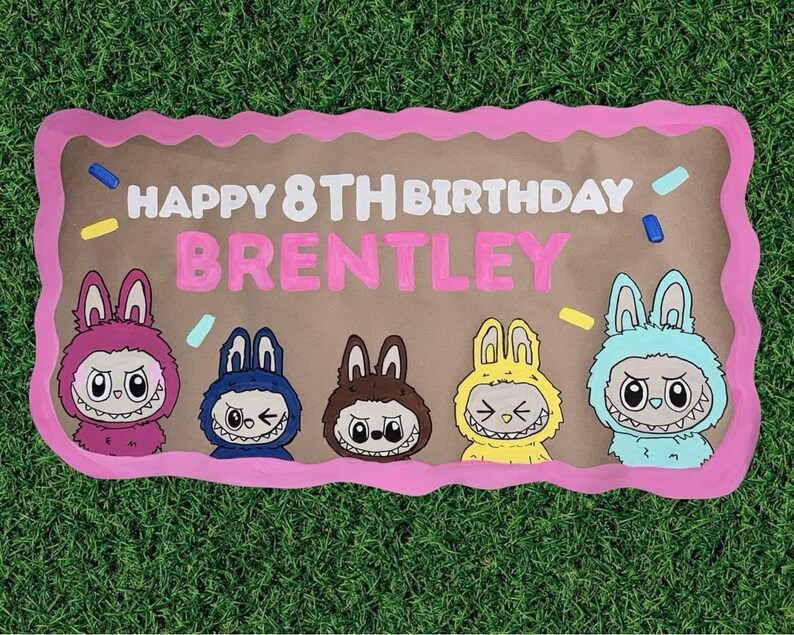 Labubu Theme Birthday Banner - Etsy