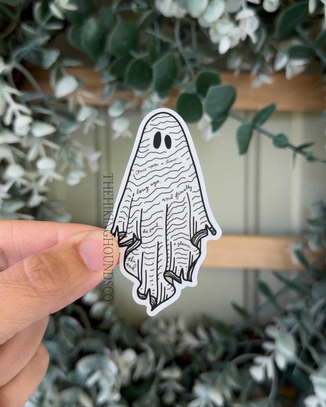 Ghost Out of Book Page Sticker - Etsy
