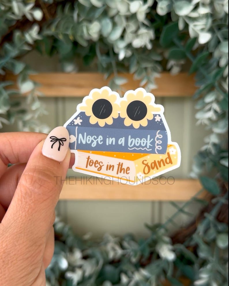Nose in a Book Toes in the Sand Sticker - Etsy