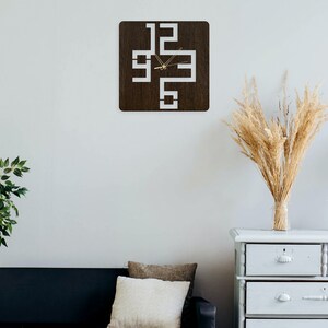 Modern Wooden Wall Clock, Polygon Clock, Minimal Geometrical Clock ...