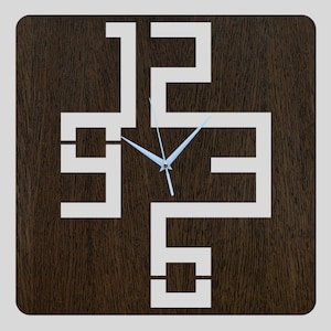 Modern Wooden Wall Clock, Polygon Clock, Minimal Geometrical Clock ...