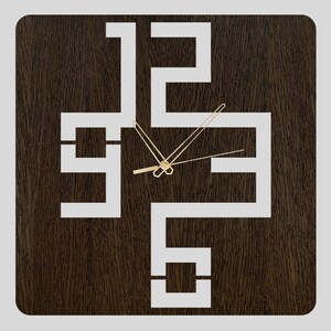 Modern Wooden Wall Clock, Polygon Clock, Minimal Geometrical Clock ...