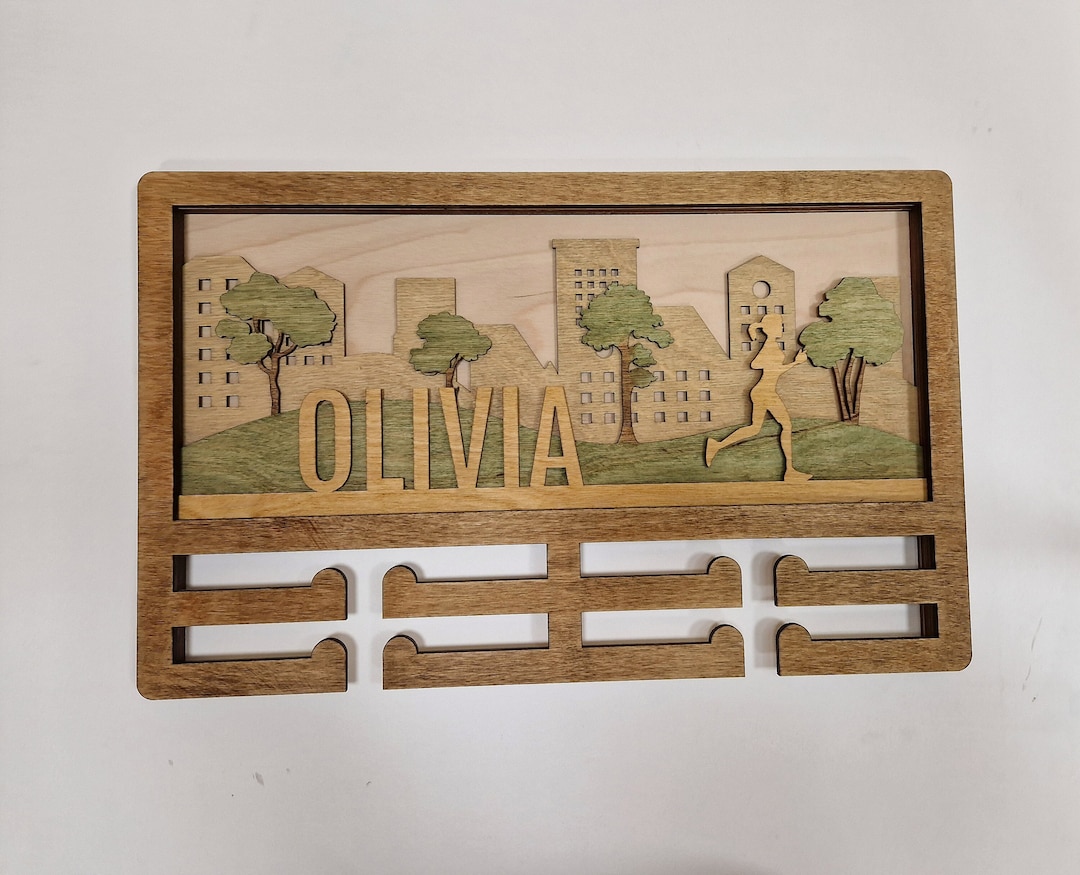 Running Medal Holder, Wooden Medal Rack, Multi-layer Hanger, Marathon ...