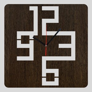 Modern Wooden Wall Clock, Polygon Clock, Minimal Geometrical Clock ...