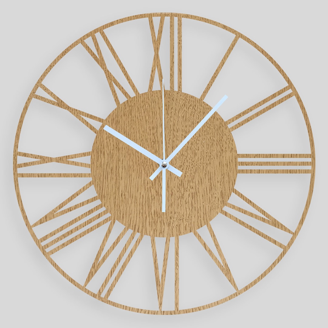 Roman Wall Clock, Roman Numbers Clock, Wooden Wall Clock, Minimalist ...