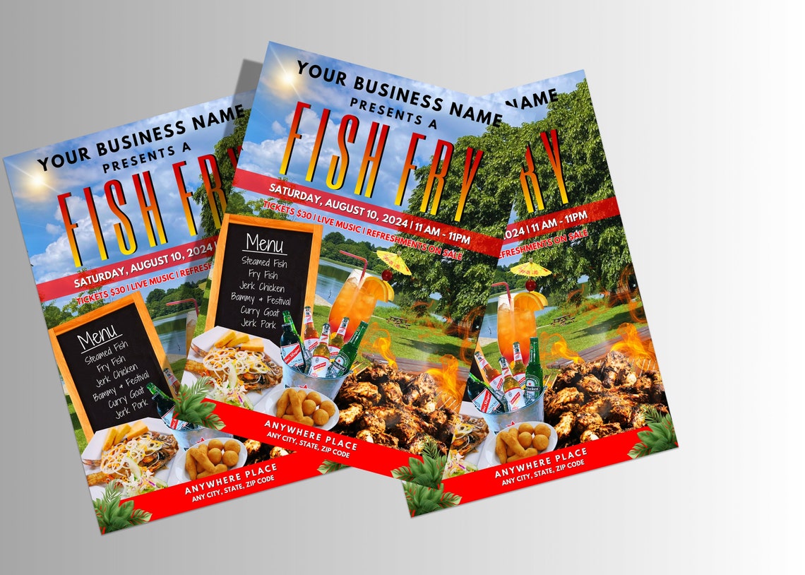 Fish Fry Flyer Template - Etsy