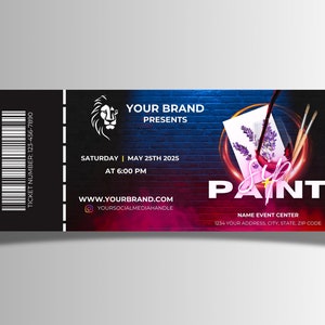 Paint and Sip Custom Event Ticket Template - Etsy