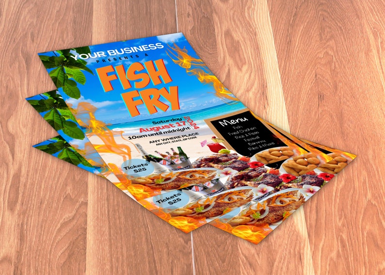 Fish Fry Flyer Template | Editable Canva Event Flyer | Church ...