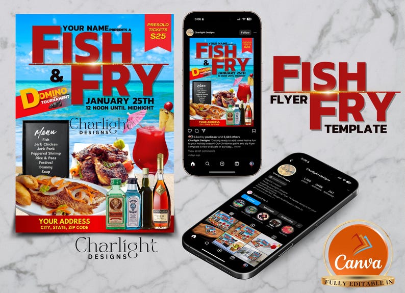 Fish Fry Flyer Template - Etsy