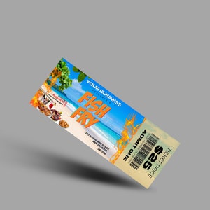 Editable Fish Fry Ticket Template | Canva Event Ticket | Summer Cookout ...