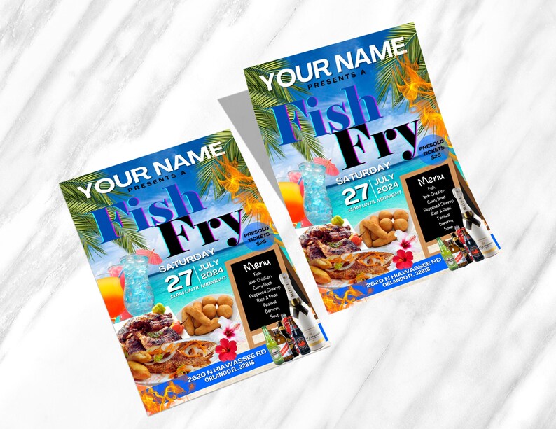 Fish Fry Flyer Template | Editable Canva Event Flyer | Church ...