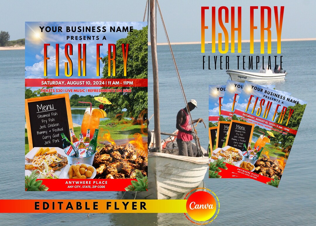 Fish Fry Flyer Template - Etsy