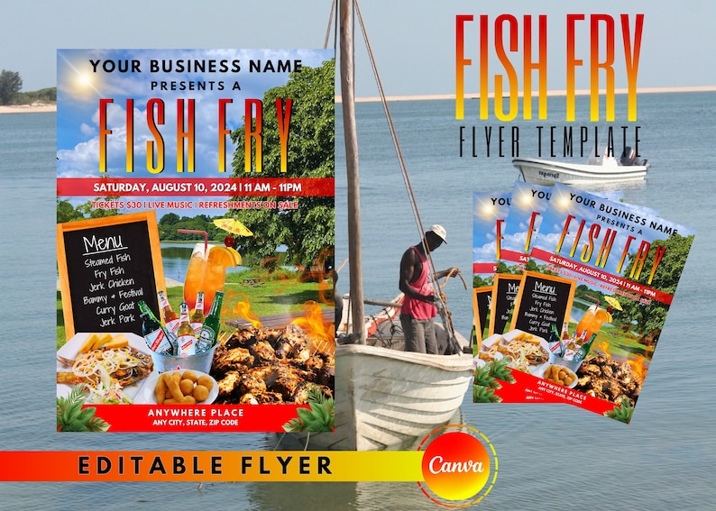 Fish Fry Flyer Template - Etsy