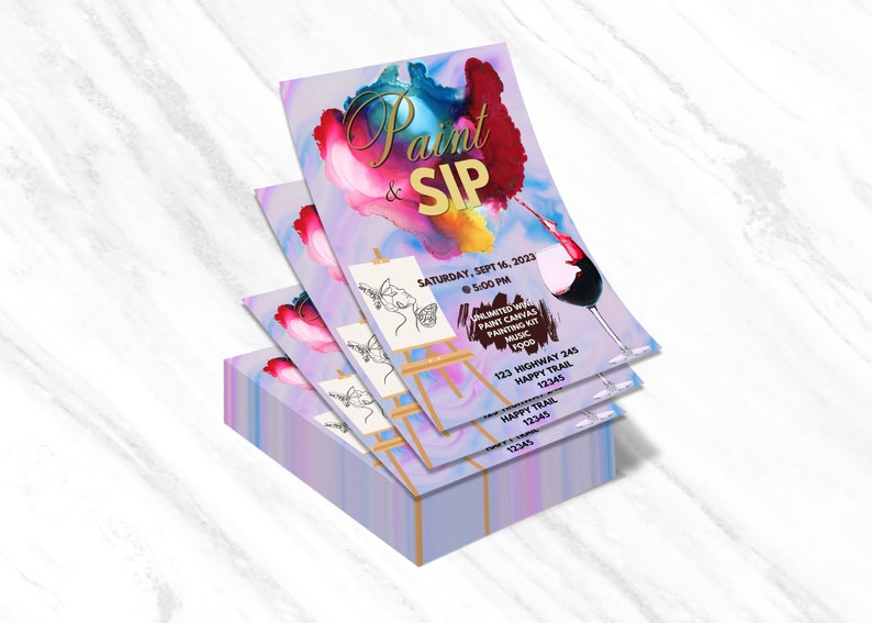 Paint and Sip Flyer Template - Etsy