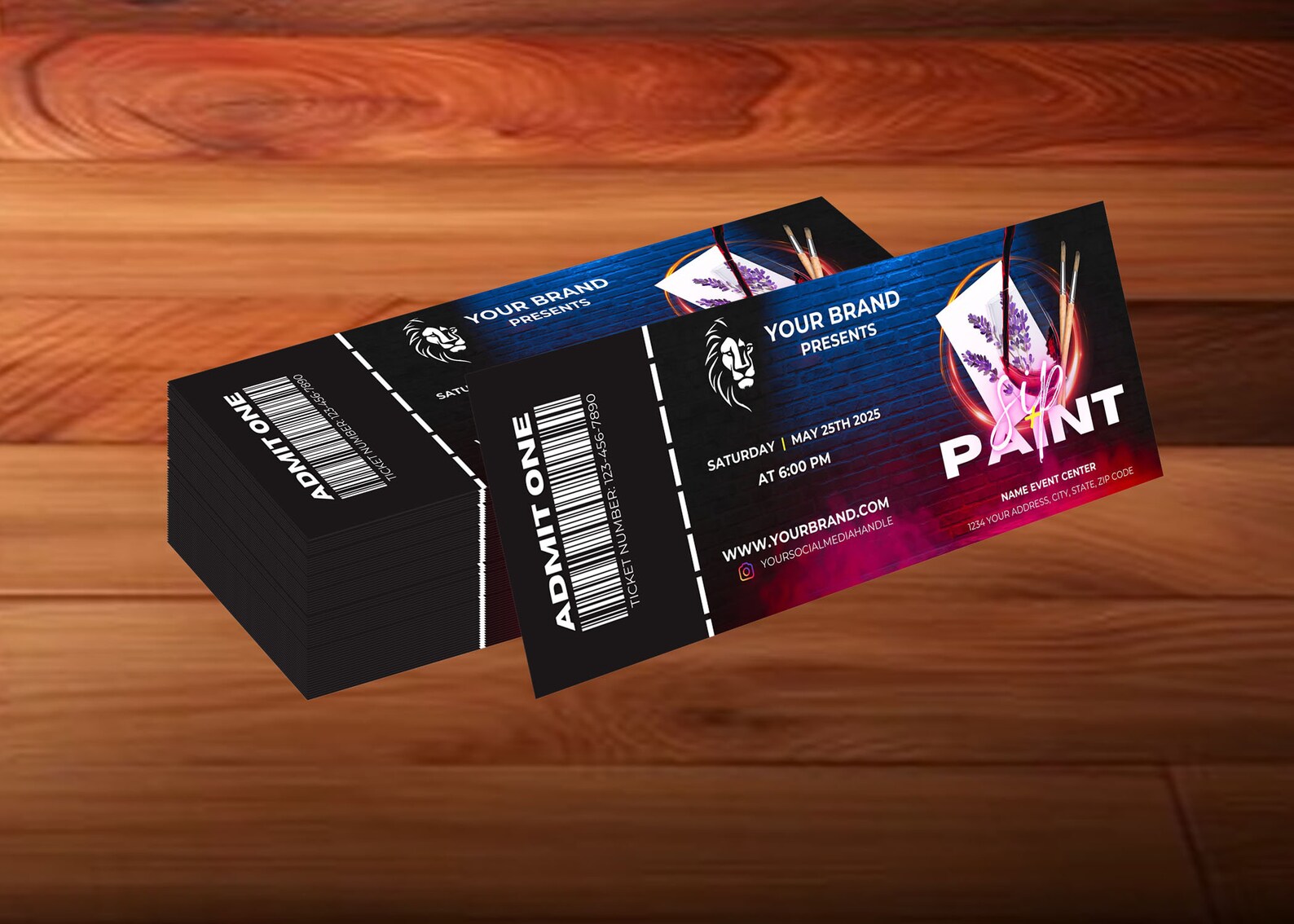 Paint and Sip Custom Event Ticket Template - Etsy