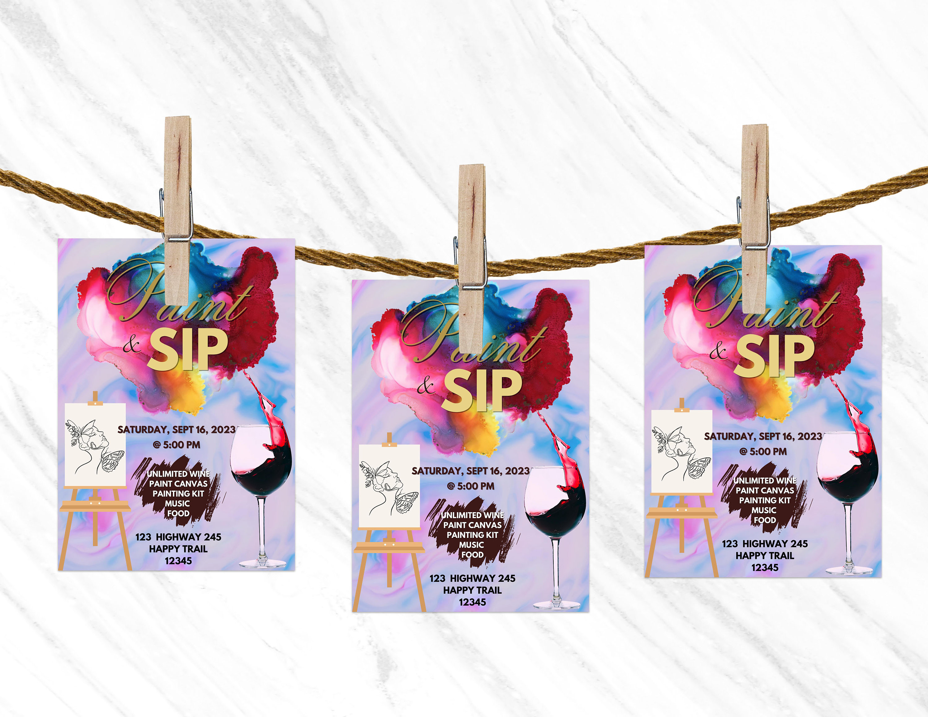 Paint and Sip Flyer Template - Etsy