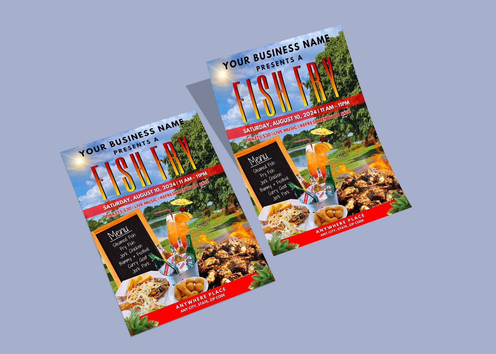 Fish Fry Flyer Template - Etsy