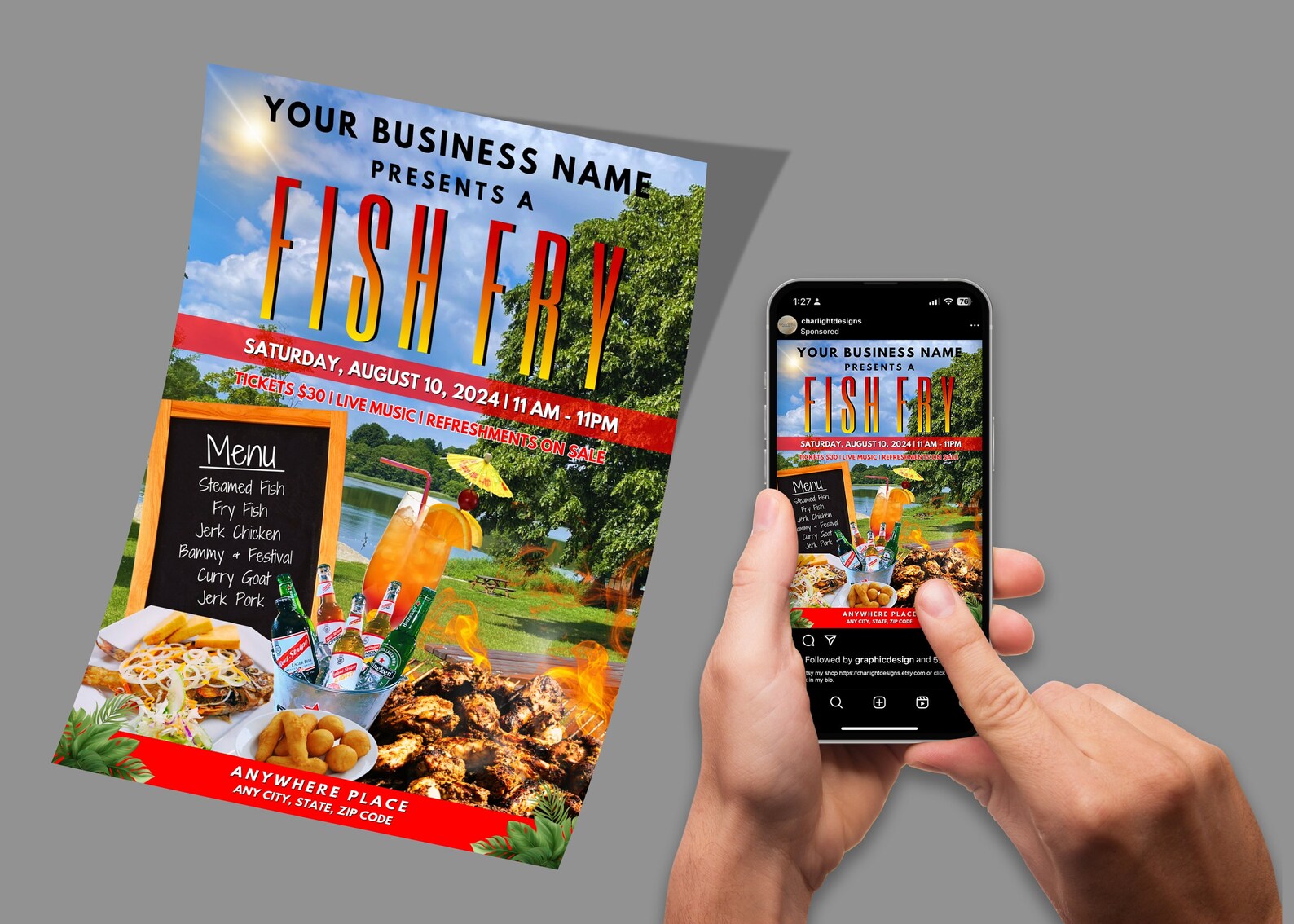 Fish Fry Flyer Template - Etsy
