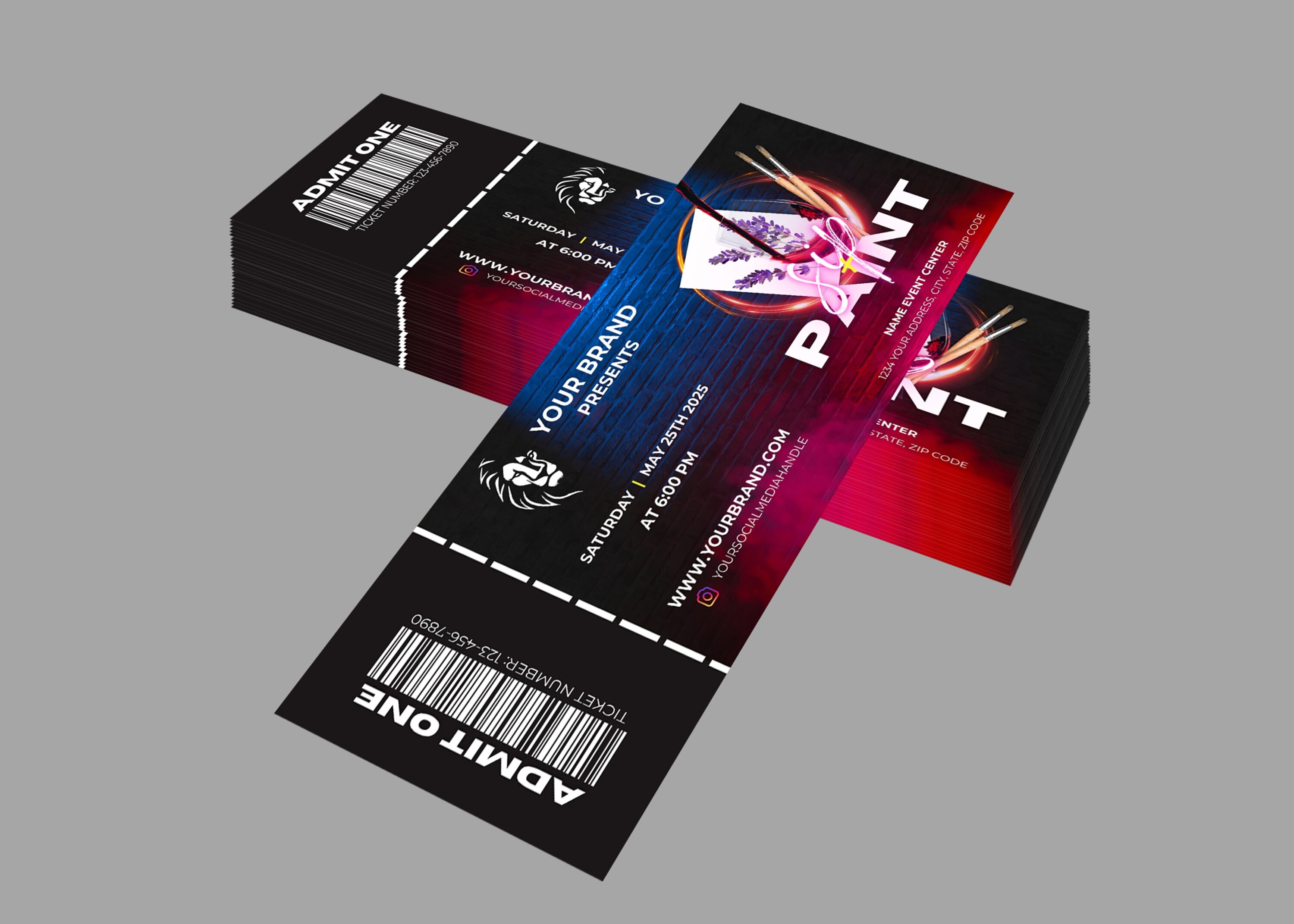 Paint and Sip Custom Event Ticket Template - Etsy
