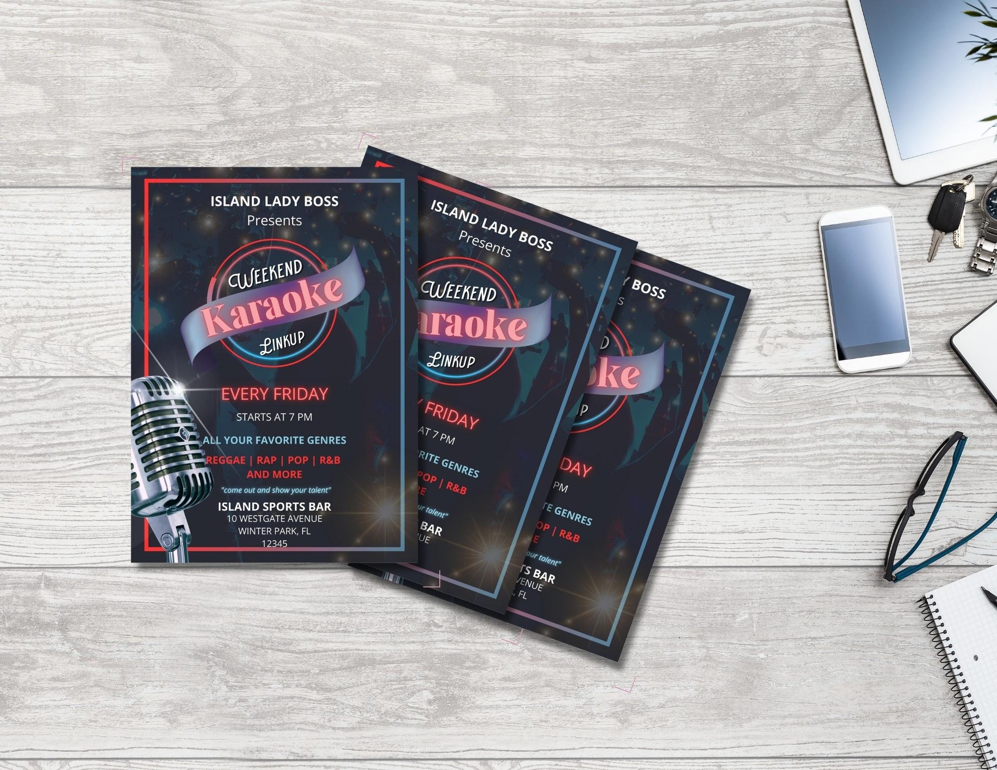 Karaoke Digital Flyer Template - Etsy
