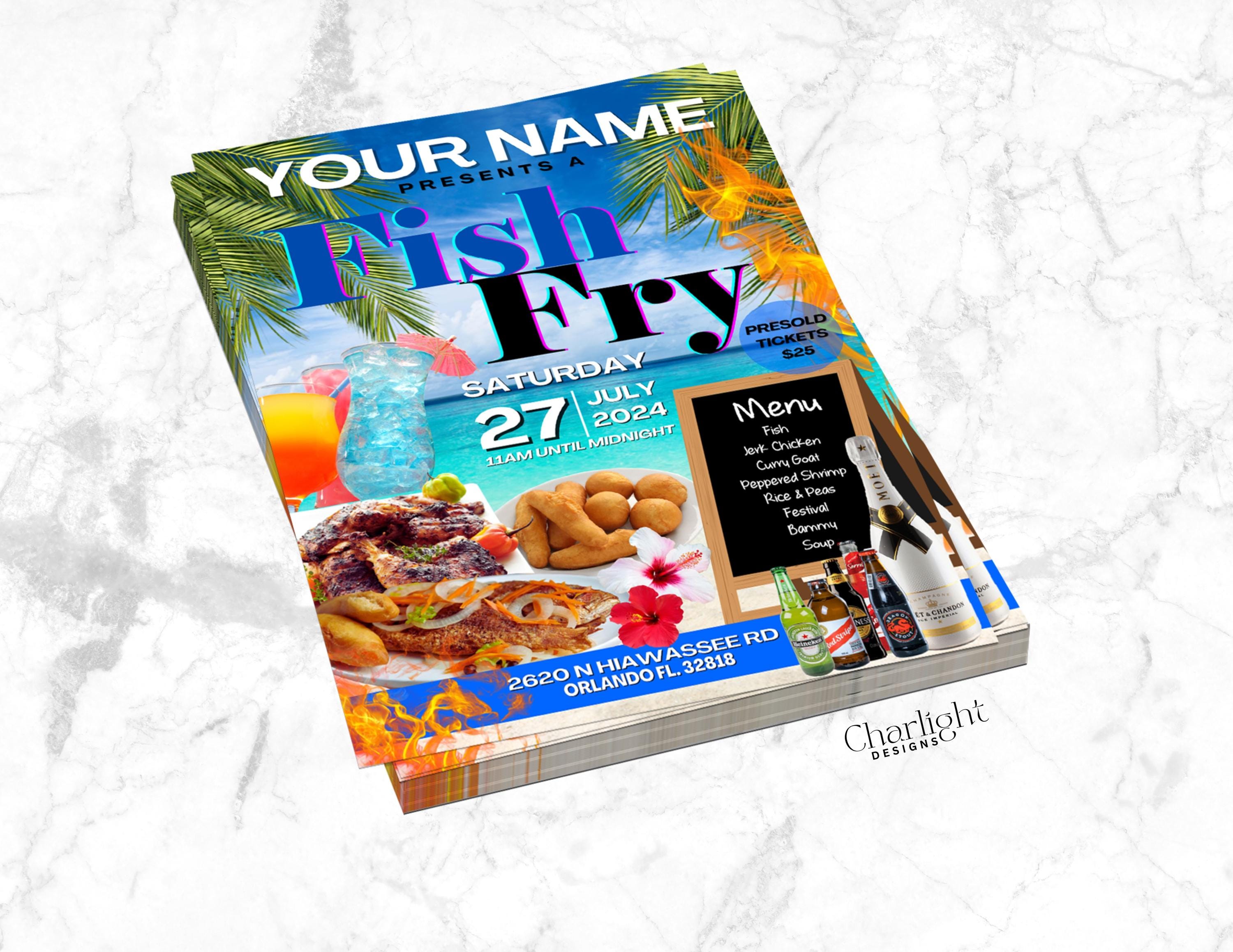 Fish Fry Flyer Template | Editable Canva Event Flyer | Church ...