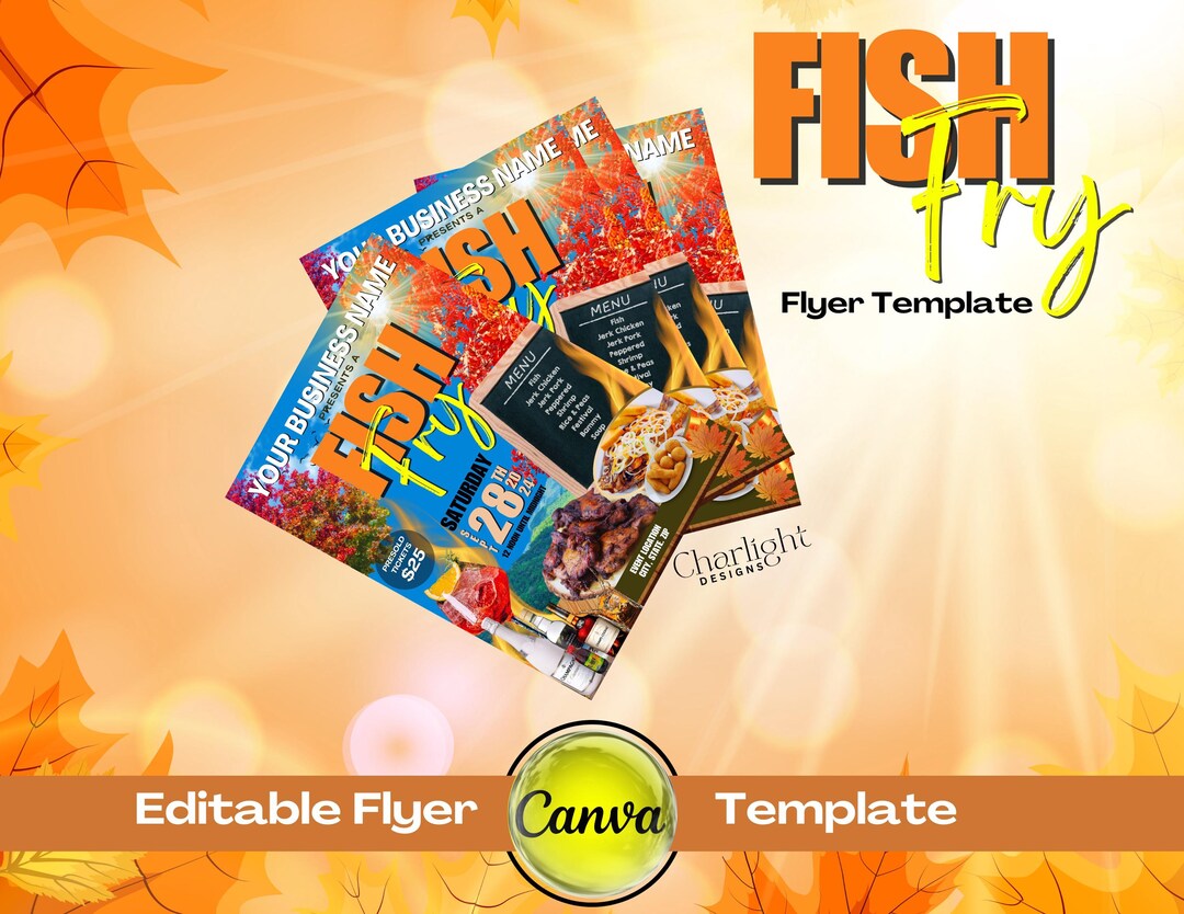 Editable Fish Fry Flyer Template | Church, Community Event (digital ...