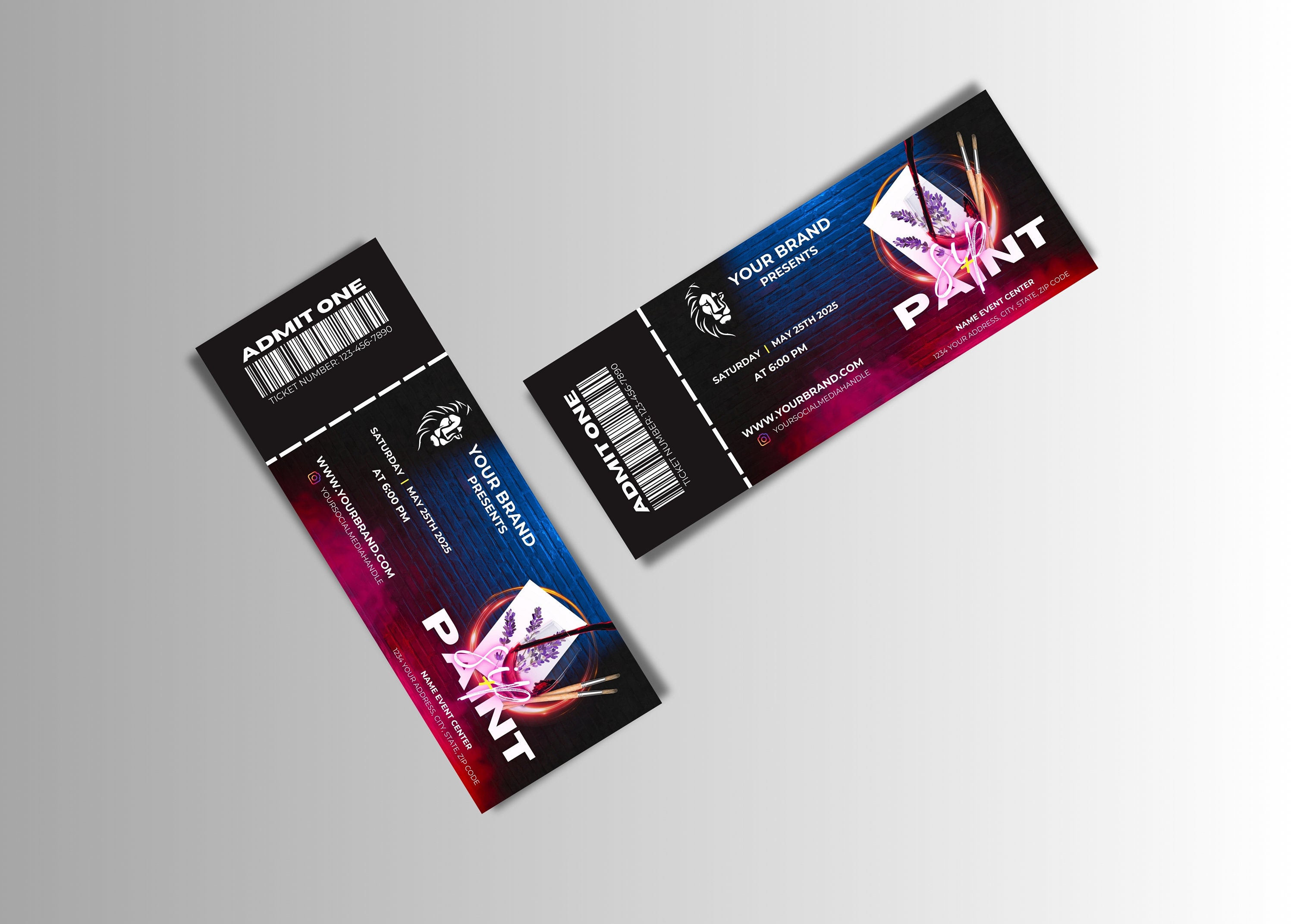 Paint and Sip Custom Event Ticket Template - Etsy