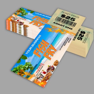 Editable Fish Fry Ticket Template | Canva Event Ticket | Summer Cookout ...