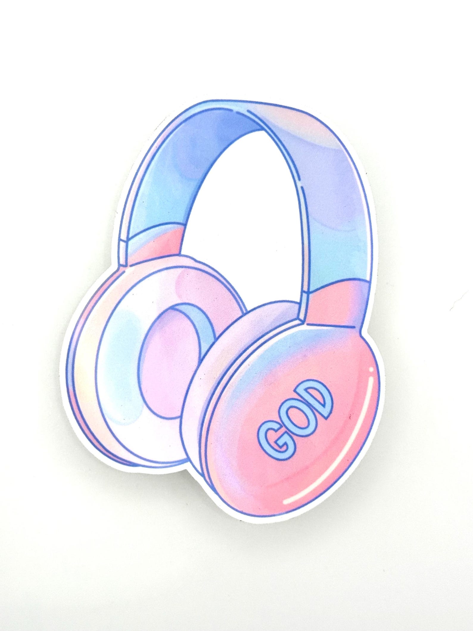 God Headphones Sticker – Waterproof Vinyl Decal for Laptop, Water ...