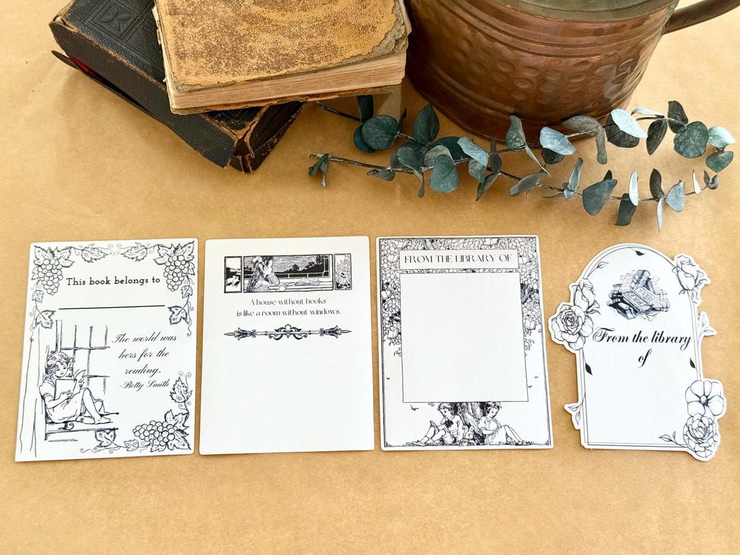 Vintage Themed Bookplates - Etsy