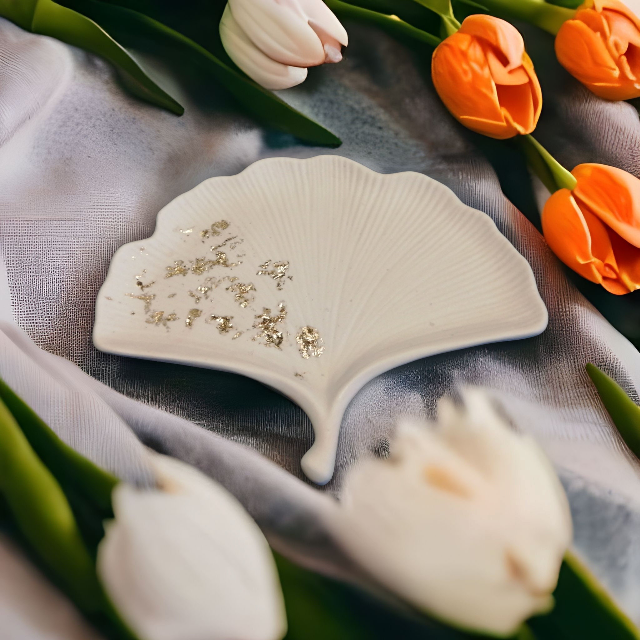 Ginkgo Leaf Decorative Jewellery Tray - Etsy UK