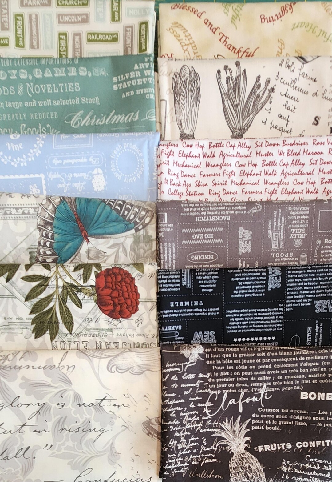 Fabric With Words, Fonts, & Phrases - 12 Fat Quarters - Moda Fabrics ...